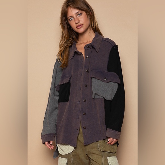 POL | Tops | 21 Closeout Firm New Pol Colorblock Heavy Pockets Metal ...
